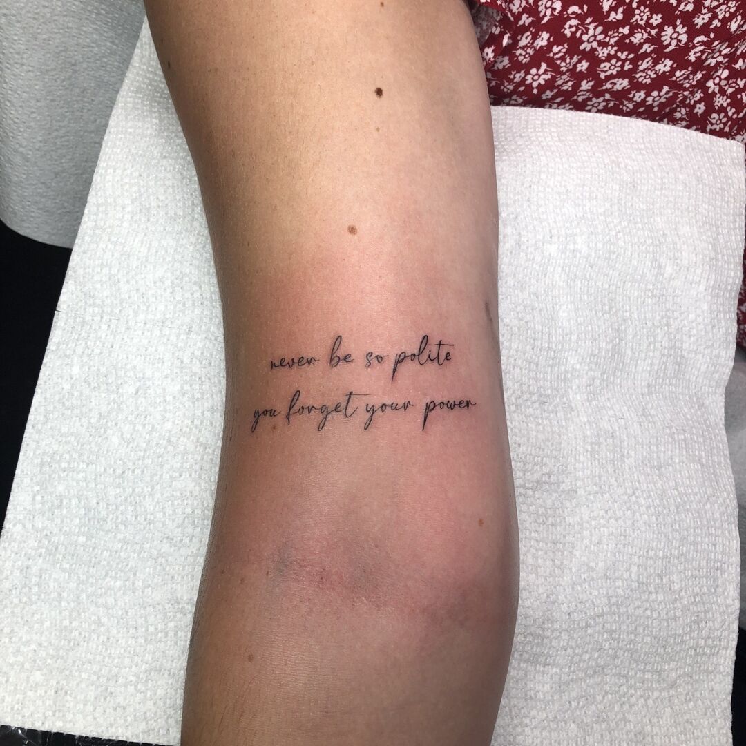 Script Tattoos - The Honorable Society LA